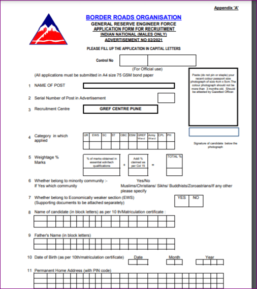 BRO GREF Recruitment 2021: Offline Apply For 354 Vacancies – Multi ...