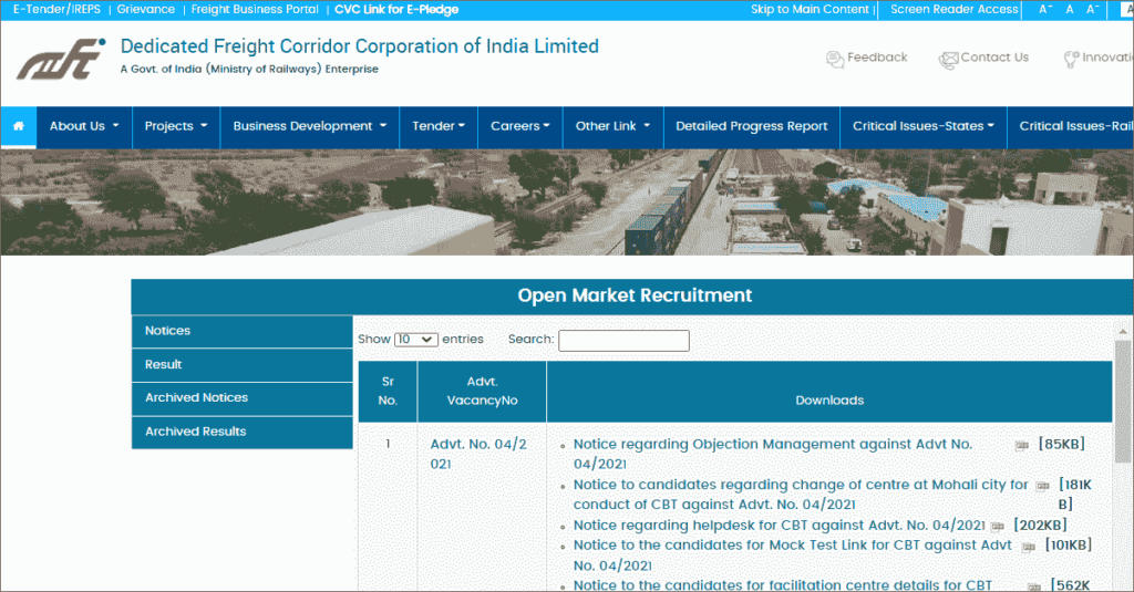 DFCCIL Result 2022 Released, Direct Link To Check Result Now