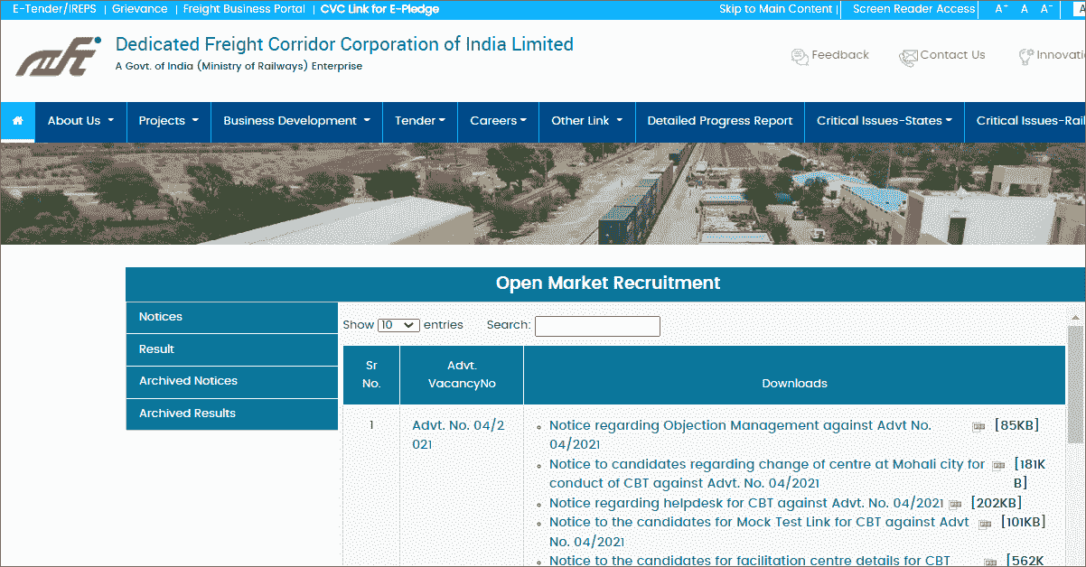DFCCIL Result 2022 Released, Direct Link To Check Result Now
