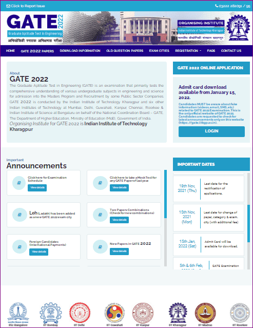 GATE 2022 Admit Card:Check Now