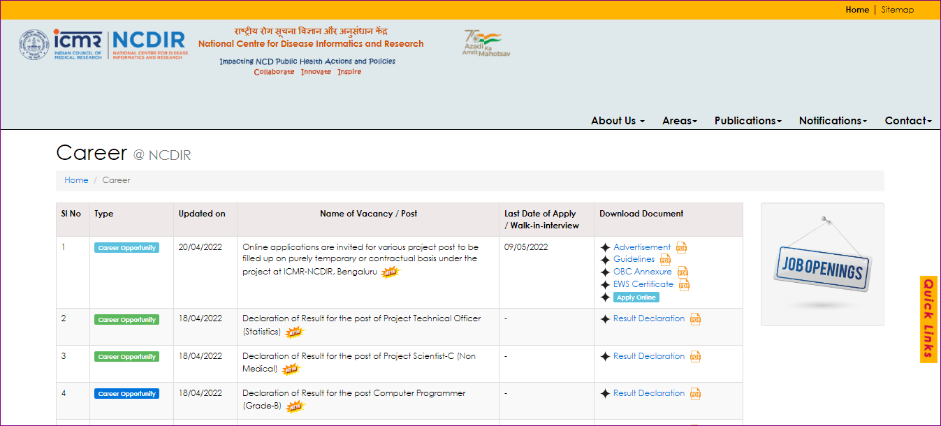 ICMR NCDIR Recruitment 2022: Apply For Computer Programmer, Scientist ...