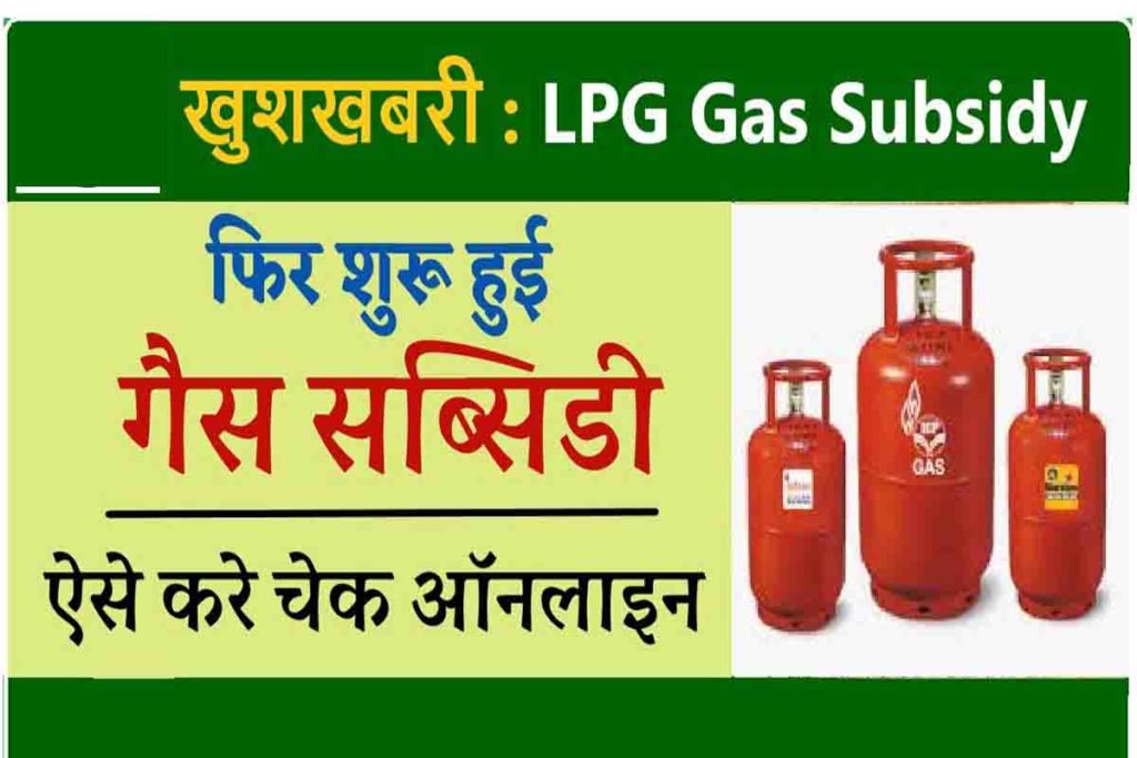 LPG Gas Subsidy: फिर शुरू हुई गैस सब्सिडी ऐसे करे चेक ऑनलाइन