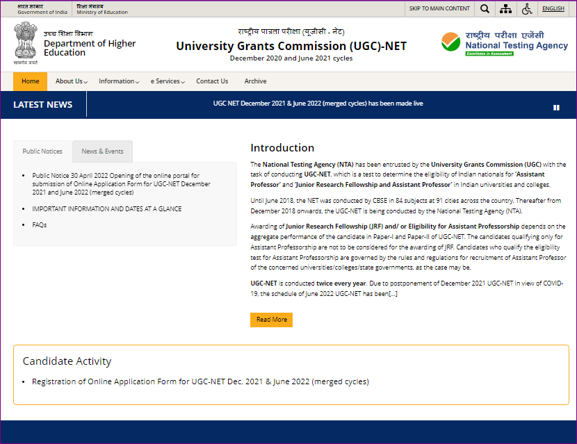 UGC NET Online Form 2022: Registration, Application Form, Eligibility ...