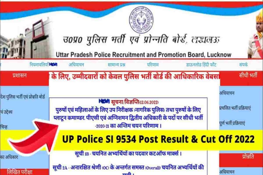 UP SI Final Result 2022 Final Link (घोषित) Download UP SI (Daroga ...