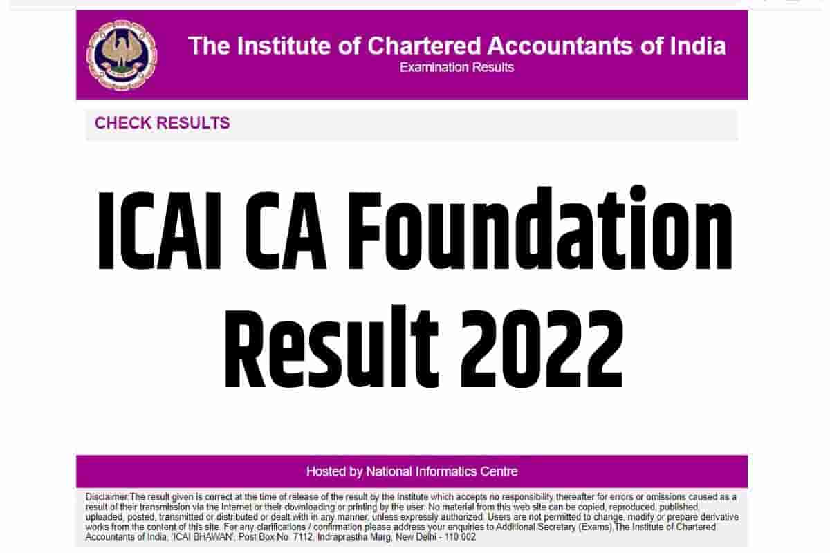 ICAI CA Foundation Result 2022, How To Check & Download Online - Direct ...