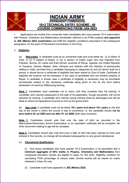 Indian Army TES 48 Syllabus 2022 – Exam Pattern & Full Syllabus