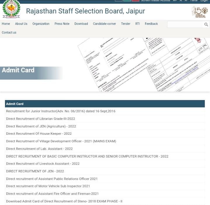 RSMSSB PTI Admit Card 2022 Released; Here’s Download Link