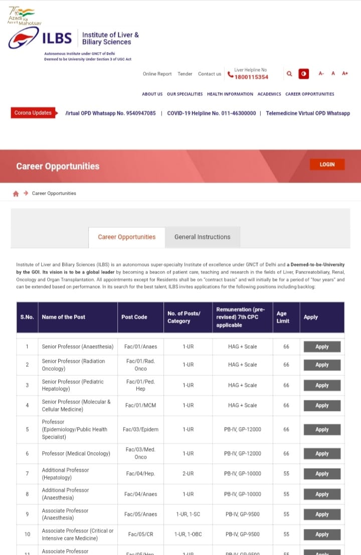 ILBS Recruitment 2022 – Apply Online For 47 Senior Professor @ Ilbs.in