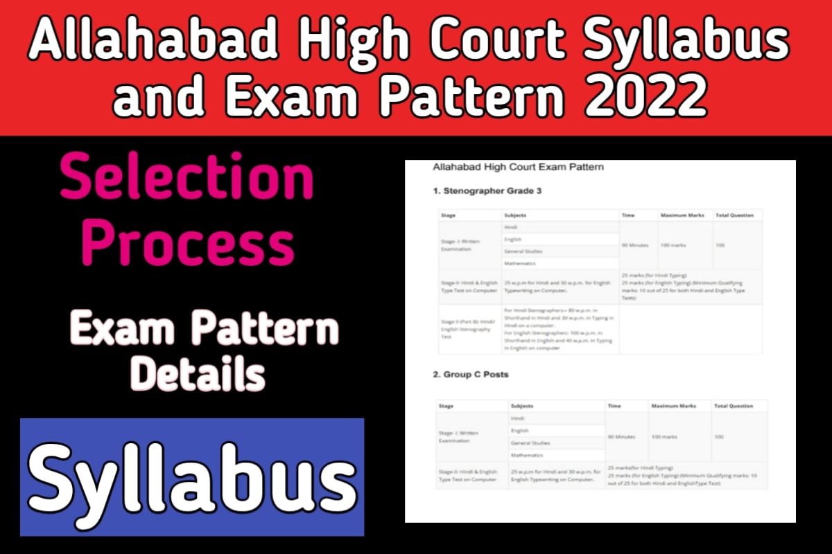 Allahabad High Court Syllabus 2022 - इलाहाबाद हाई कोर्ट परीक्षा सिलेबस ...