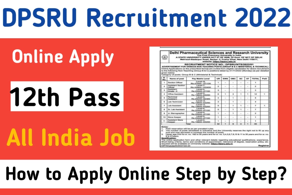 DPSRU Recruitment 2022, Apply For 45 Non Teaching Posts - दिल्ली ...