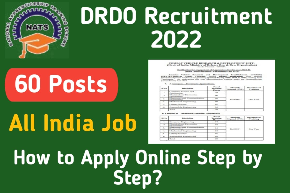 DRDO Recruitment 2022 : Apply Online For 60 Posts