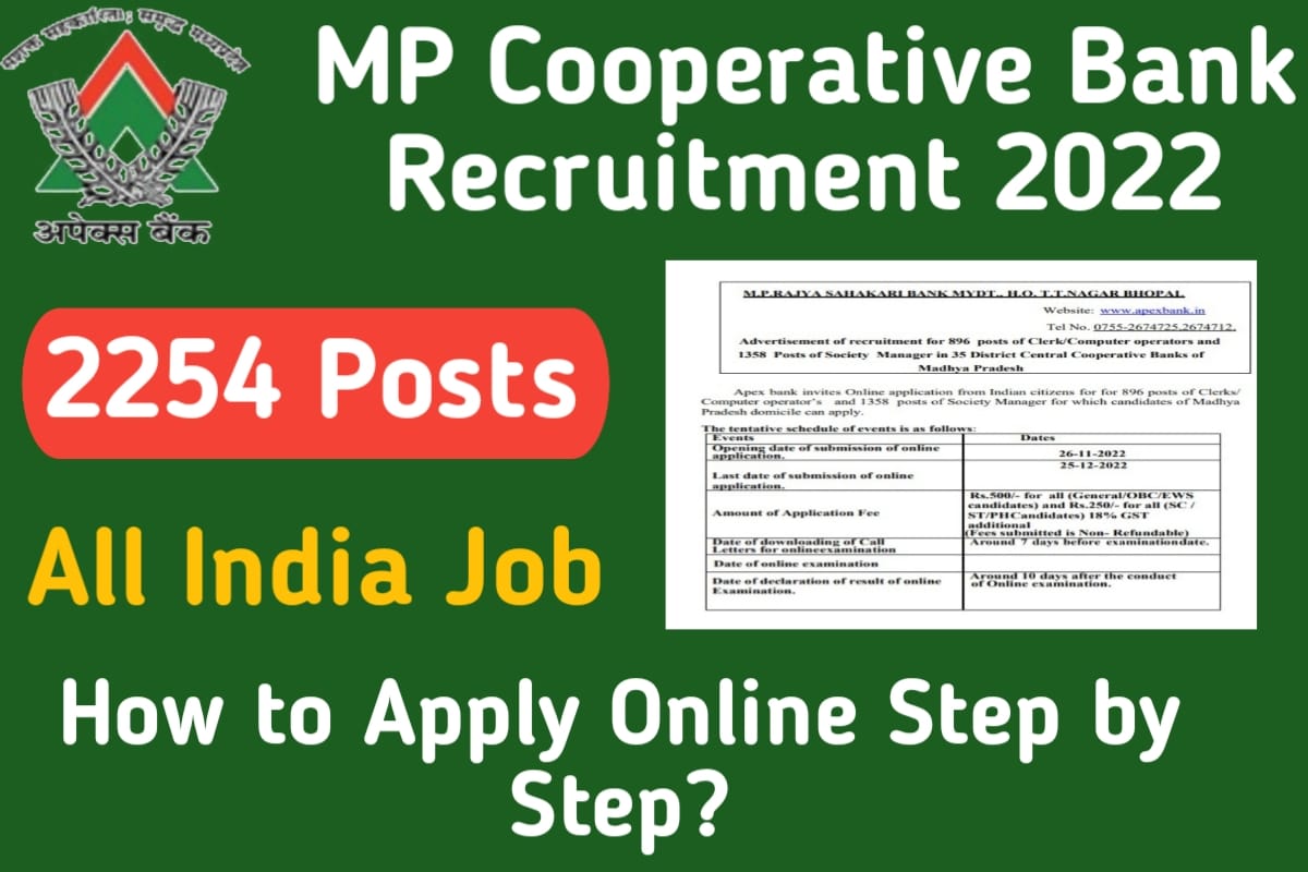 MP Cooperative Bank Recruitment 2022 Notification Out 2254 Clerk Posts ...