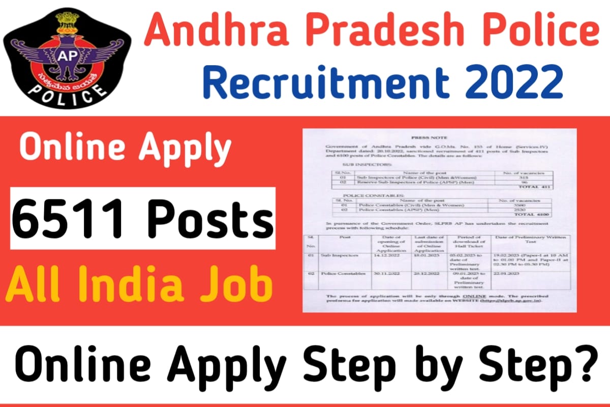 AP Police Recruitment 2022-2023 Notification For 6511 SI, Constable ...