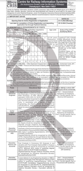 CRIS Recruitment 2022 Apply Online For 24 Junior Engineer Post At Cris ...