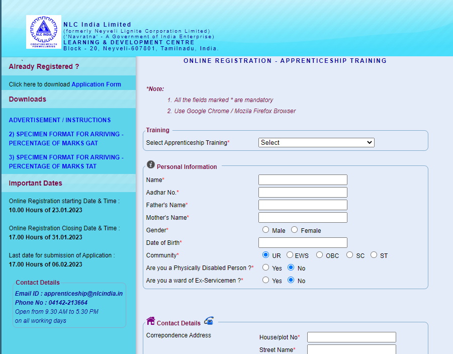 NLC Recruitment 2023 Notification - Apply Online For 626 Graduate & Diploma Apprentice Posts