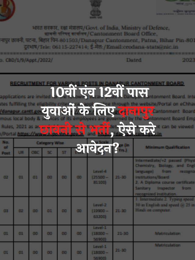 Danapur Cantonment Board Recruitment 2023