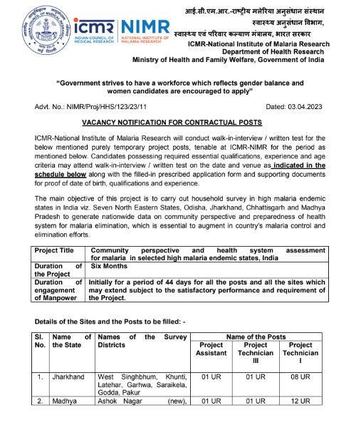 ICMR NIMR Recruitment 2023 Apply For 60 DEO & Other Vacancies