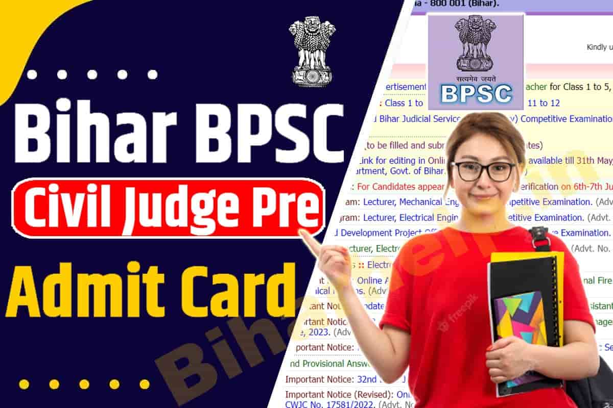 Bihar BPSC Civil Judge Pre Admit Card 2023: Bihar BPSC ने 32वीं Civil Judge Pre Admit Card किया ...