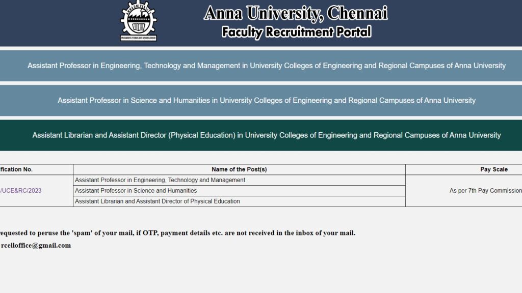 Anna University Recruitment 2023 Apply Online For 232 Assistant ...