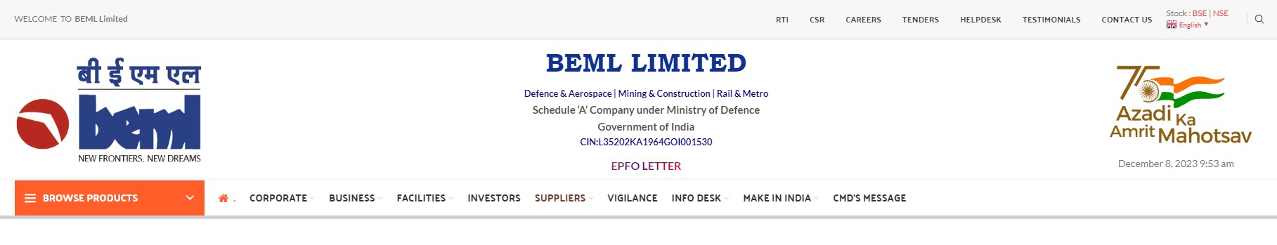 BEML Limited Recruitment 2023 Apply Online For 32 Admin Officer ...