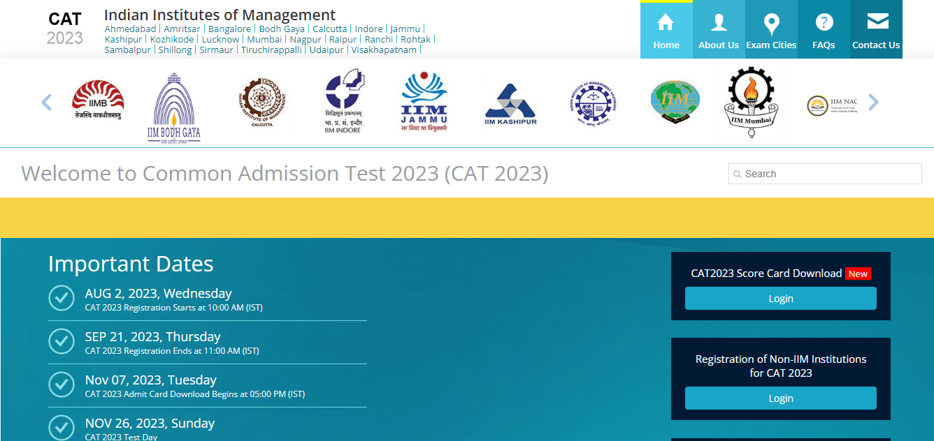 CAT 2024 | IIM Common Admission Test Registration, Application Fees ...
