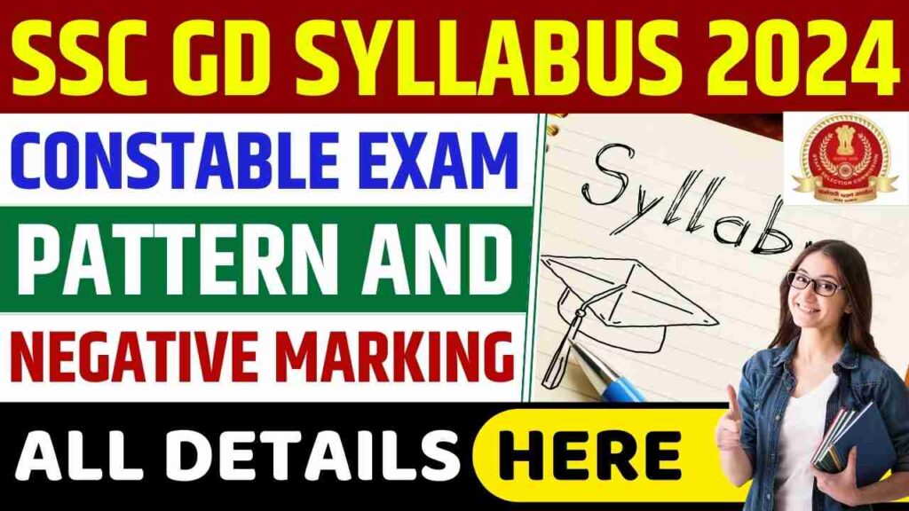 SSC GD Syllabus 2024: Constable Exam Pattern And Negative Marking