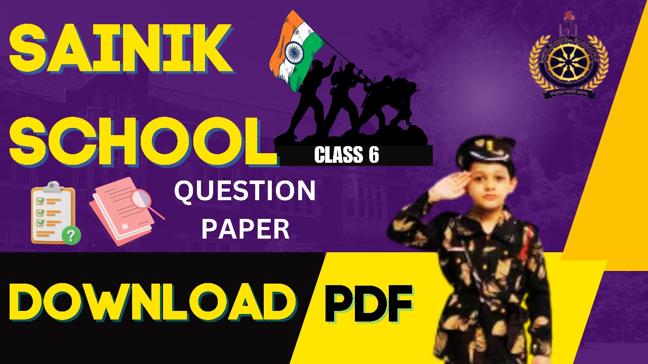 Sainik School Class 6 Question Paper PDF Download 2023 Link For Sainik ...
