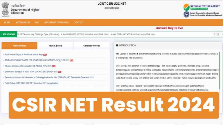 CSIR NET Result 2024 (Declared) – Download Here CSIR UGC NET Scorecard, Check Validity ...