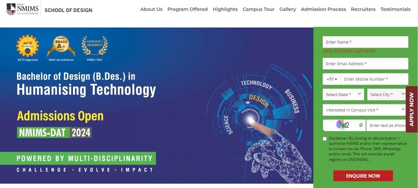 NMIMS DAT 2024 | Registration Started For B.Des, Apply Online, Dates ...