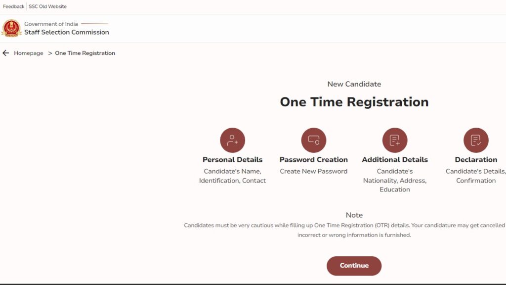 SSC OTR Registration 2024, SSC One Time Registration (OTR) Online Form ...
