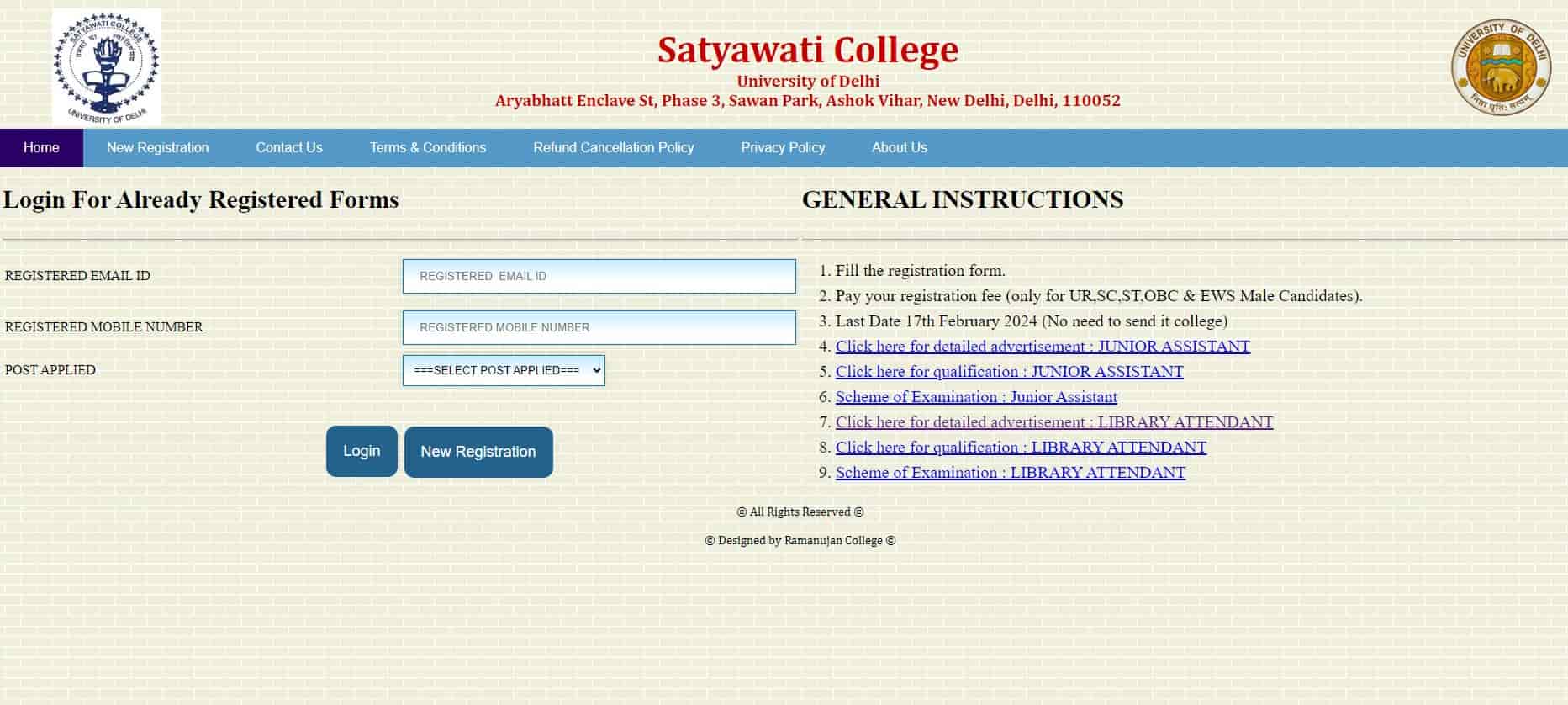 Satyawati College Delhi Recruitment 2024 Apply Online For 12 Junior ...