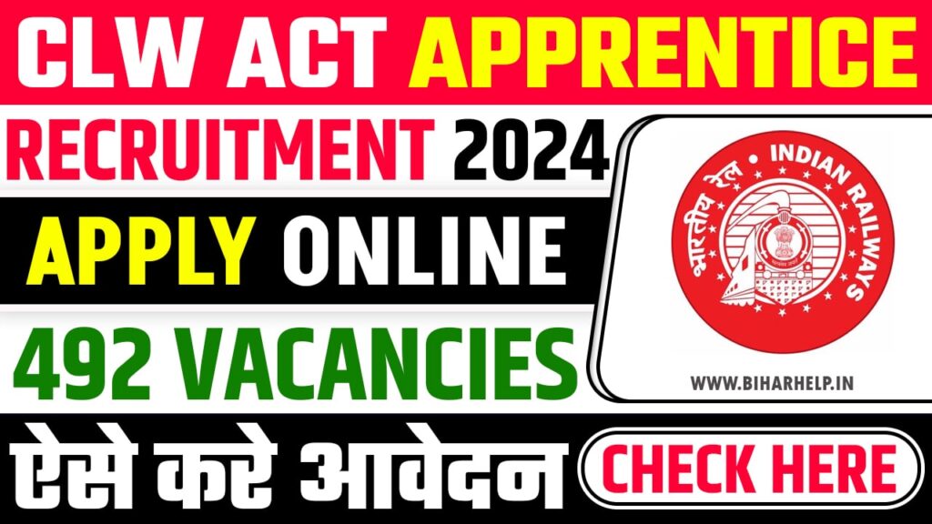 CLW Act Apprentice Recruitment 2024 Apply Online For 492 Vacancies