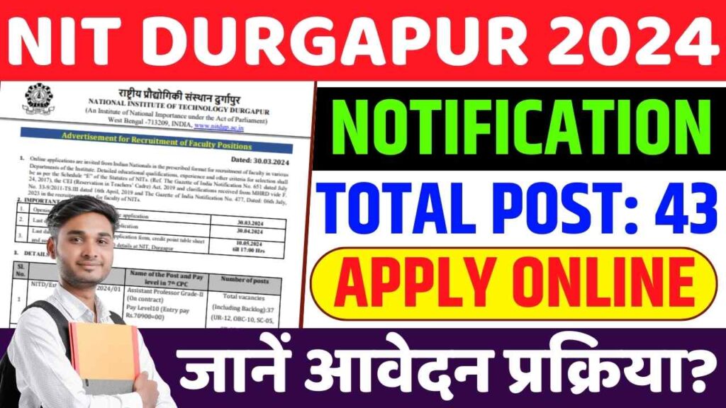 NIT Durgapur Recruitment 2024 Apply Online For 43 Professor, Associate ...
