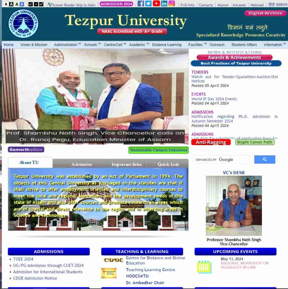 Tezpur University Recruitment 2024 Apply Online For 23 Non Teaching Post