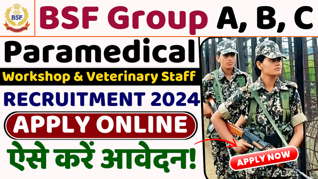 BSF Group A, B, C Paramedical, Workshop & Veterinary Staff Recruitment 2024 Online Apply Start ...