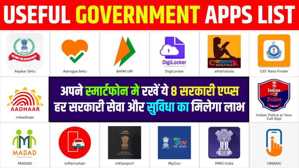 Useful Government Apps List: अपने स्मार्टफोन मे रखें ये 8 सरकारी एप्प्स ...