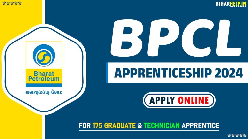 BPCL Apprenticeship 2024 Apply Online For 175 Graduate & Technician Apprentice
