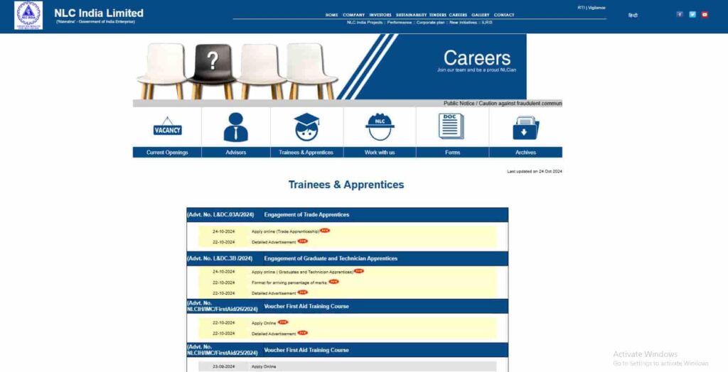 NLC India Limited Apprenticeship 2024 Notification Out Apply Online For 210 Graduate ...