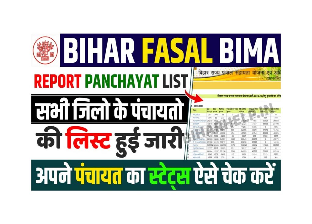 Bihar Fasal Bima List: बिहार फसल बीमा योजना के तहत नई पंचायत लिस्ट हुई ...