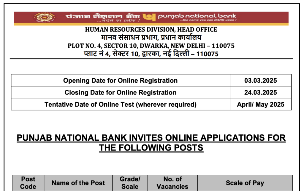 PNB Bank SO Recruitment 2025 Online Apply For 350 Post : Check Syllabus ...
