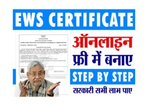 How To Make EWS Certificate In Bihar: ऑनलाइन फॉर्म भरने से लेकर ...