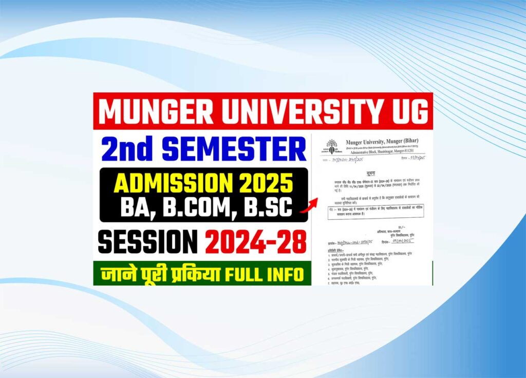 Munger University UG Second Semester Admission 2025 (Start): Session ...