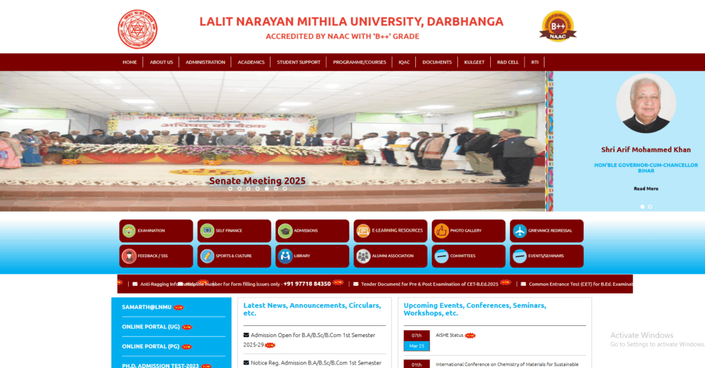 Lalit Narayan Mithila University UG Admission 2025 Apply Online (Start ...