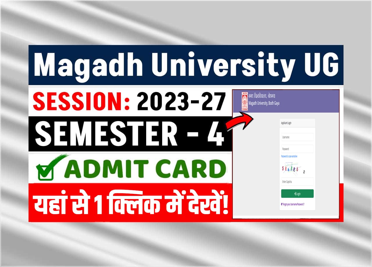 Magadh University UG 4th Semester Admit Card﻿ 2025 Out - Session 2023 ...