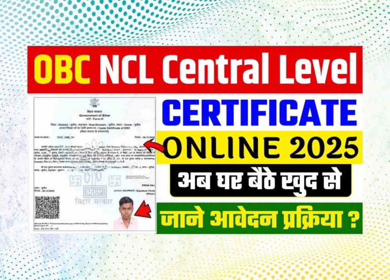 OBC NCL Central Level Certificate Online Apply: घर बैठे खुद से सैंट्रल ...