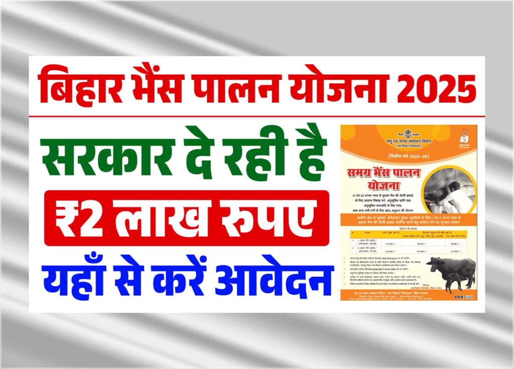 Bihar Samagra Bhaish Palan Yojana 2025: भैंस पालन के लिए सरकार दे रही ...