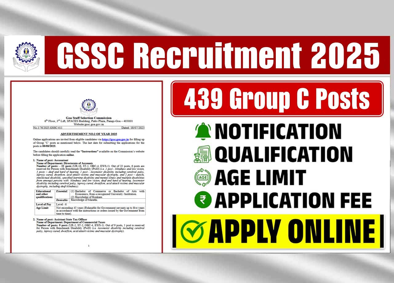 GSSC Recruitment 2025: 439 Group C Posts – Eligibility Criteria ...