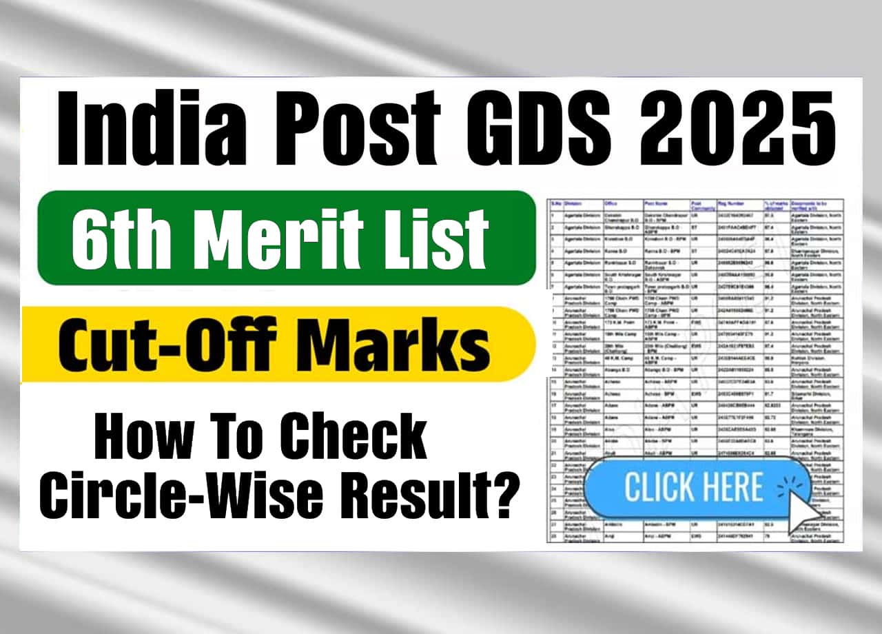 India Post GDS 6th Merit List 2025 (Out): Gramin Dak Sevak 6th Merit ...