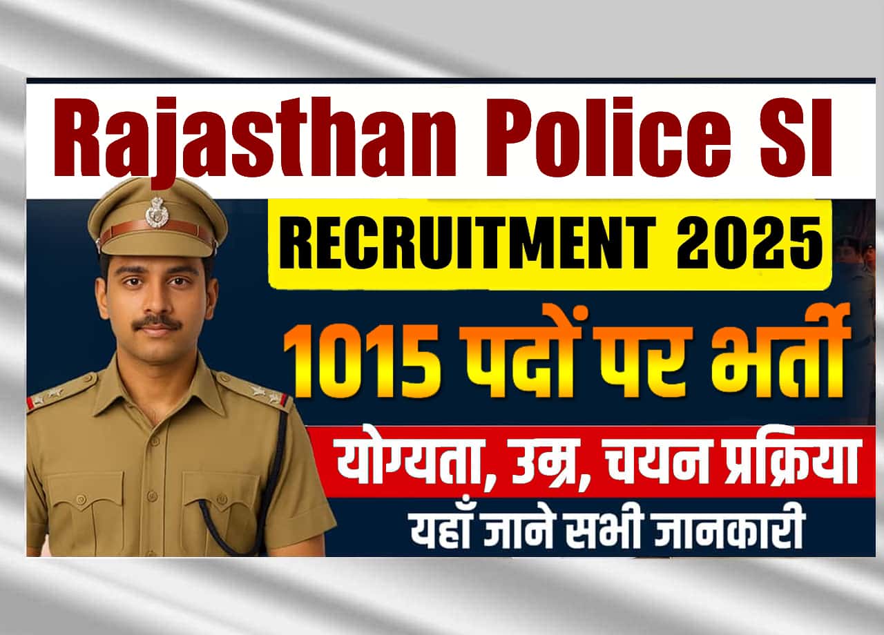 Rajasthan Police SI Recruitment 2025: Notification PDF, 1015 Vacancies ...