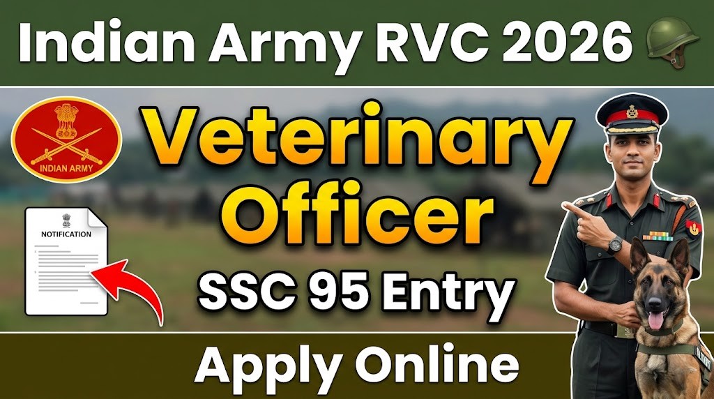Indian Army 95th SSC RVC Recruitment 2026 (Apply Start) : Apply Online ...